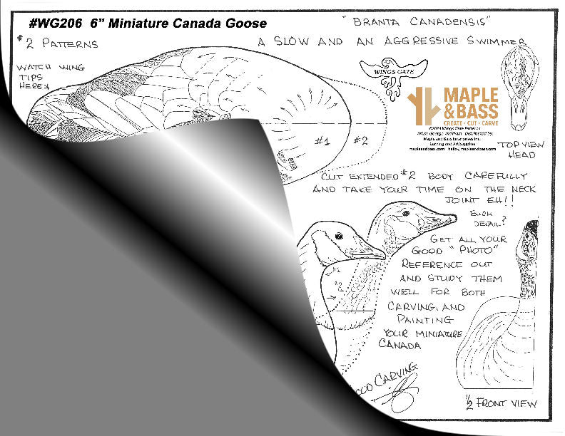 Canada Goose 2-in-1 Swimming Miniature Wings Gate Pattern #WG206