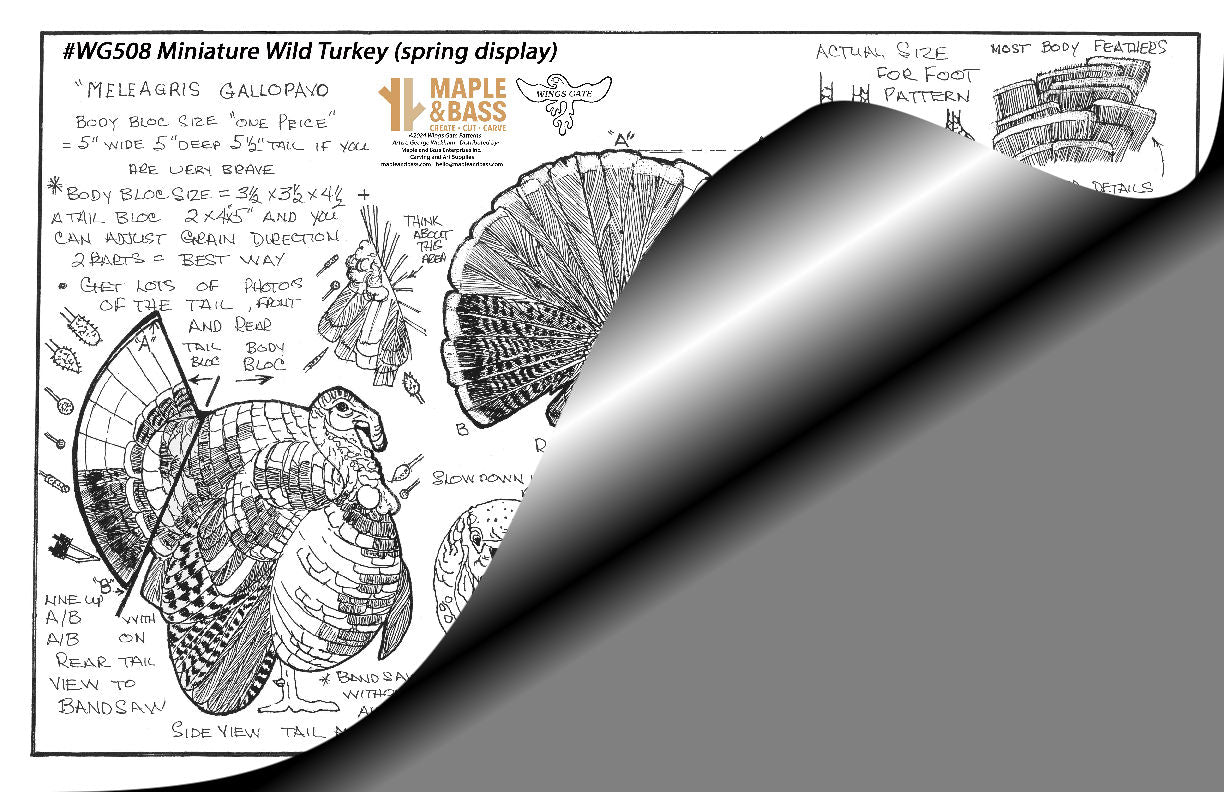 Wild Turkey Miniature Wings Gate Pattern 11x17 #WG508
